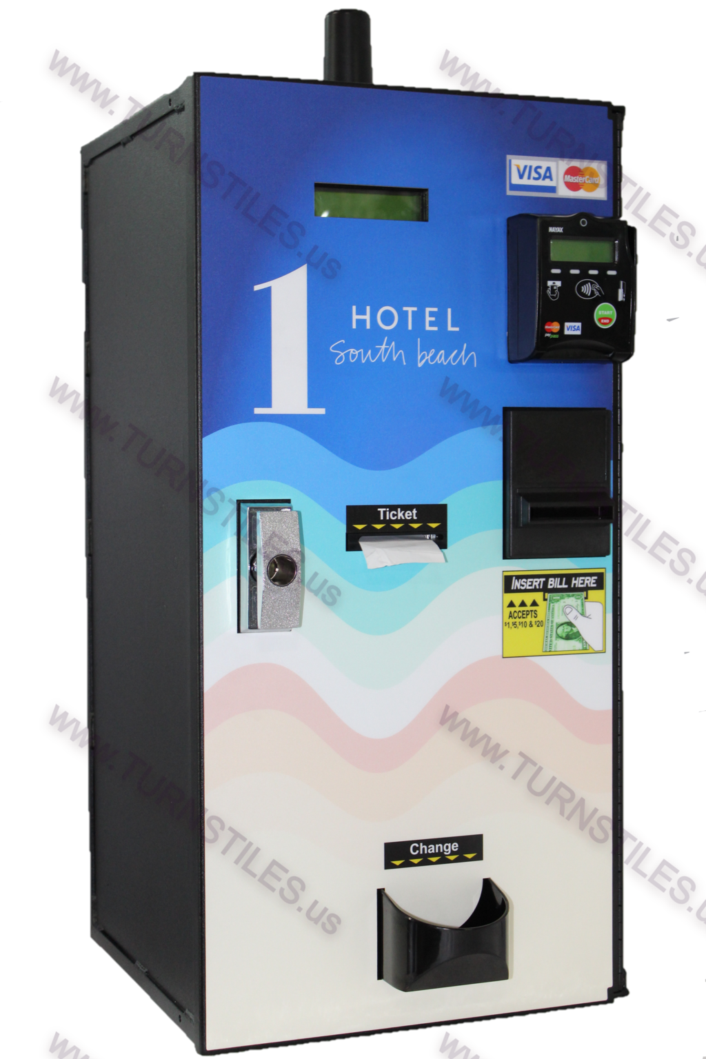 Turnstile Pay Station (Pay per Entry Cash/Credit Card Acceptor ...