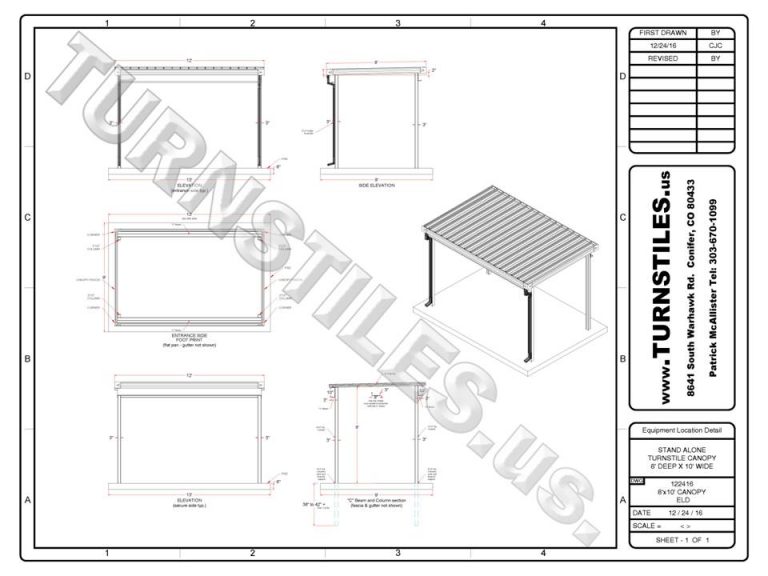 EntraBOX Basic Turnstile Canopy - TURNSTILES.us