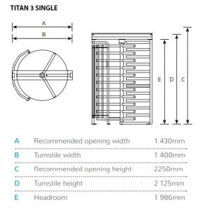 TITAN Full Height Industrial Turnstile Single - TURNSTILES.us