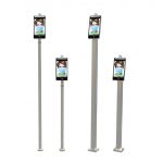 Gooseneck Pedestal with Card Reader Mounting Box - TURNSTILES.us