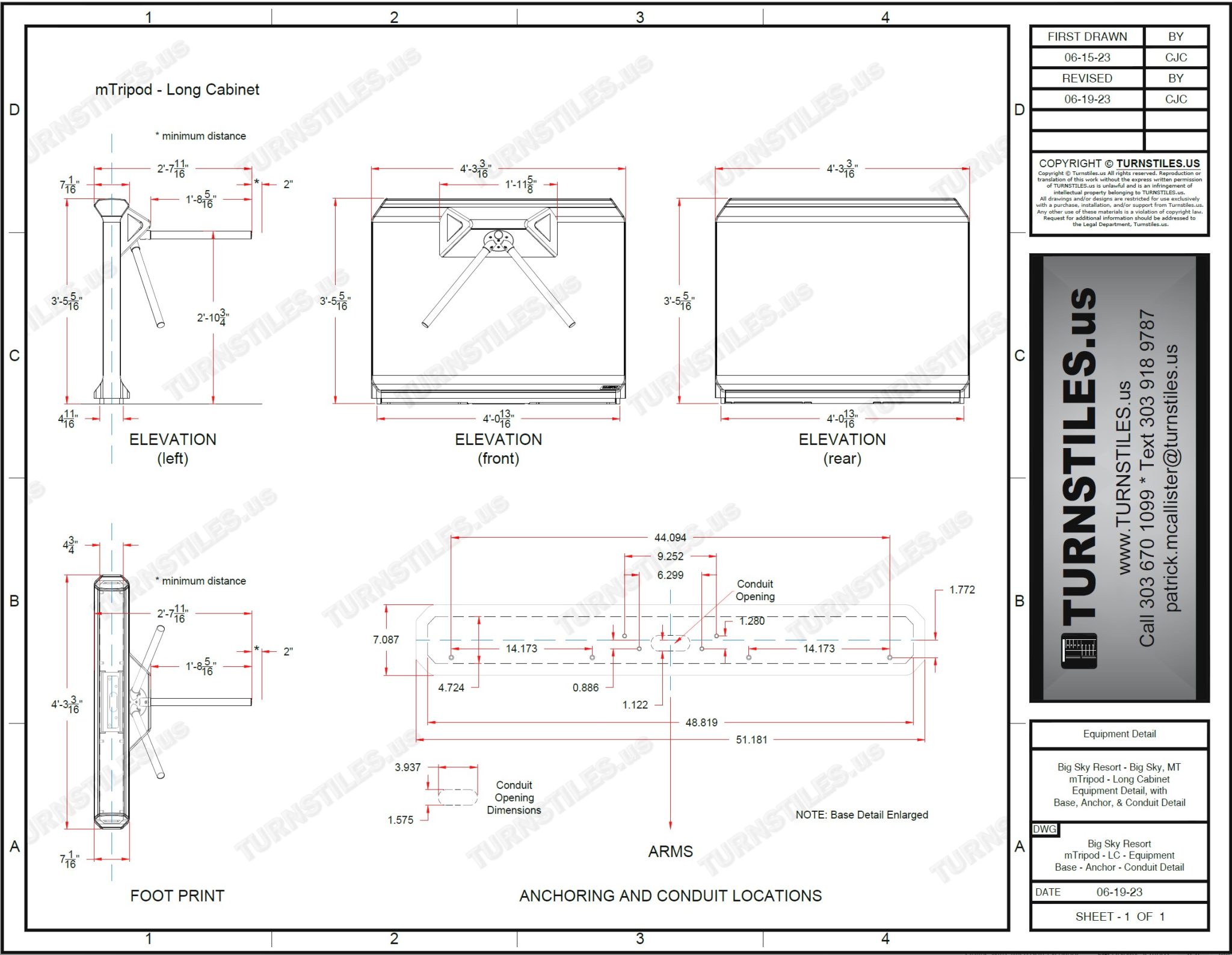 mTripod Illuminated Slim Profile Turnstile - TURNSTILES.us