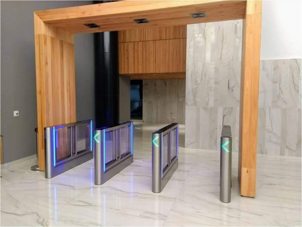 dFlow Free Flow Passage Turnstile Swing Gates - TURNSTILES.us