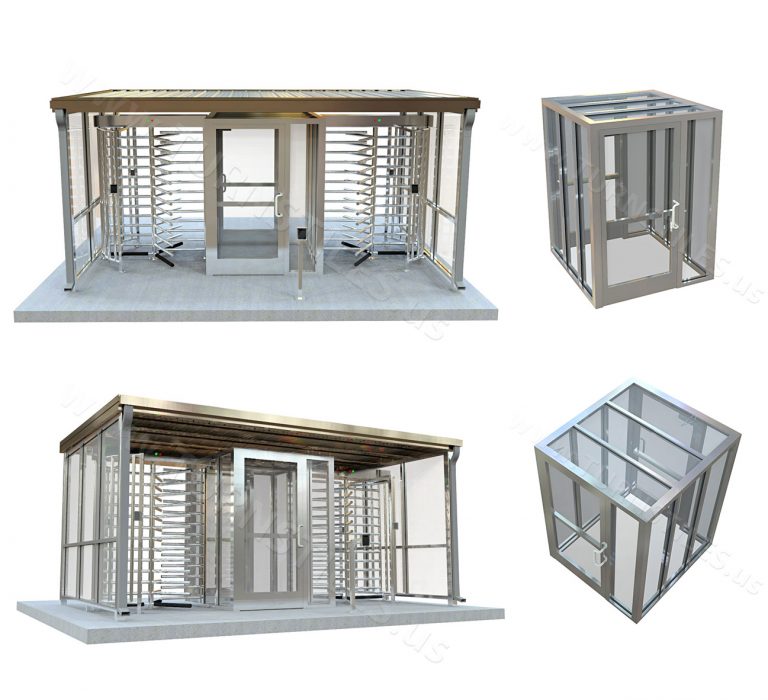 EntraBOX GSC1319 Turnstile and Mantrap Security Entrance (2-Turnstiles ...