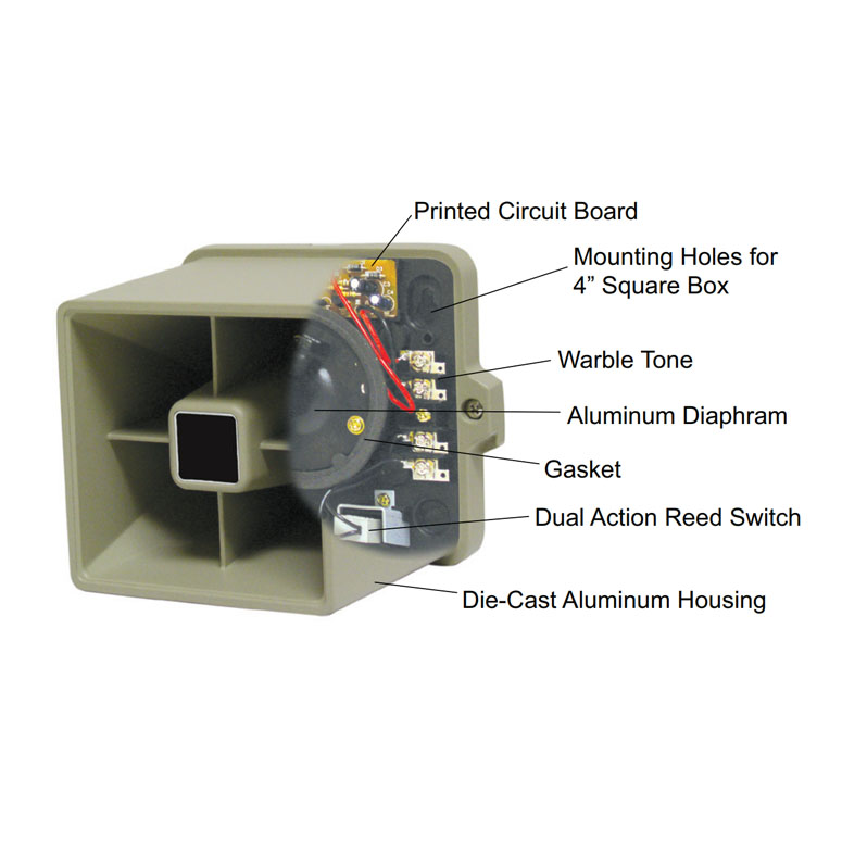 Small Footprint Siren and Strobe Alarm - TURNSTILES.us