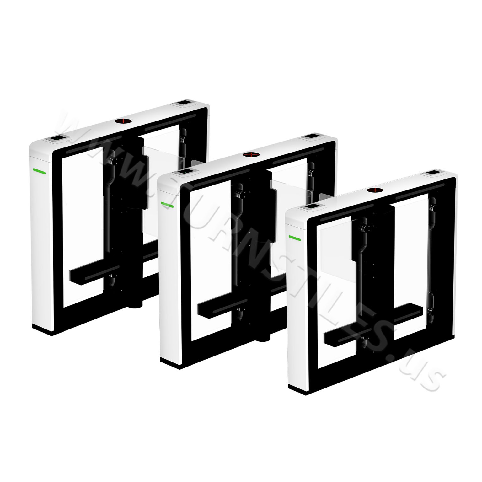 Modern Rectangular Frame Optical Turnstile Lanes - TURNSTILES.us