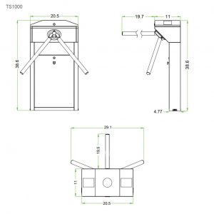 Ts1000 Tripod Slim Series Waist High Turnstile - Turnstiles.us