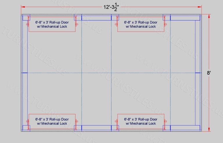 EntraBOX SMB2 Secure Modular Building Kit (2-Lane, 4 Roll-Up Doors ...
