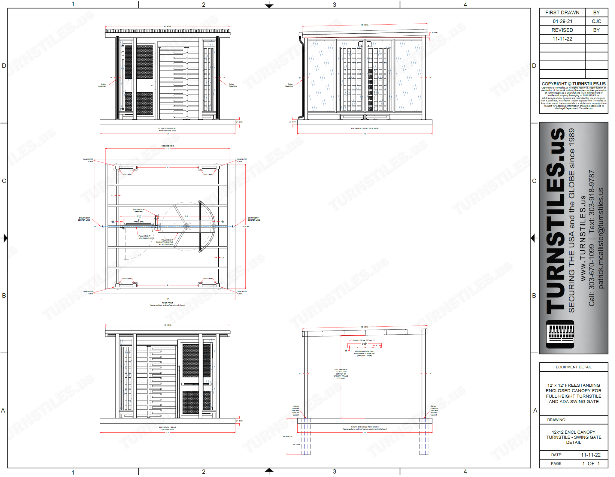 EntraBOX HSE1212 High Security Entrance with Turnstile, Gate and Canopy ...