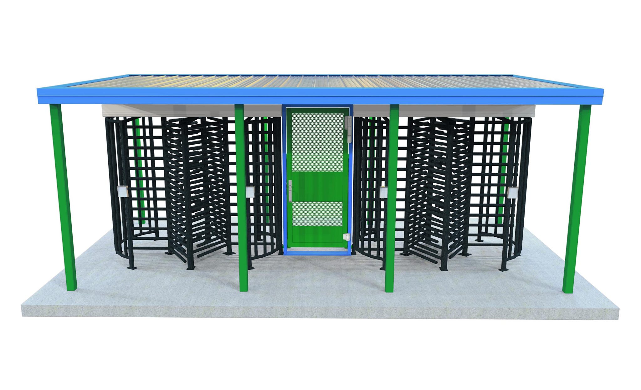 CA5 Full Height Tandem Turnstile and ADA Gate Combo, Powder Coated ...