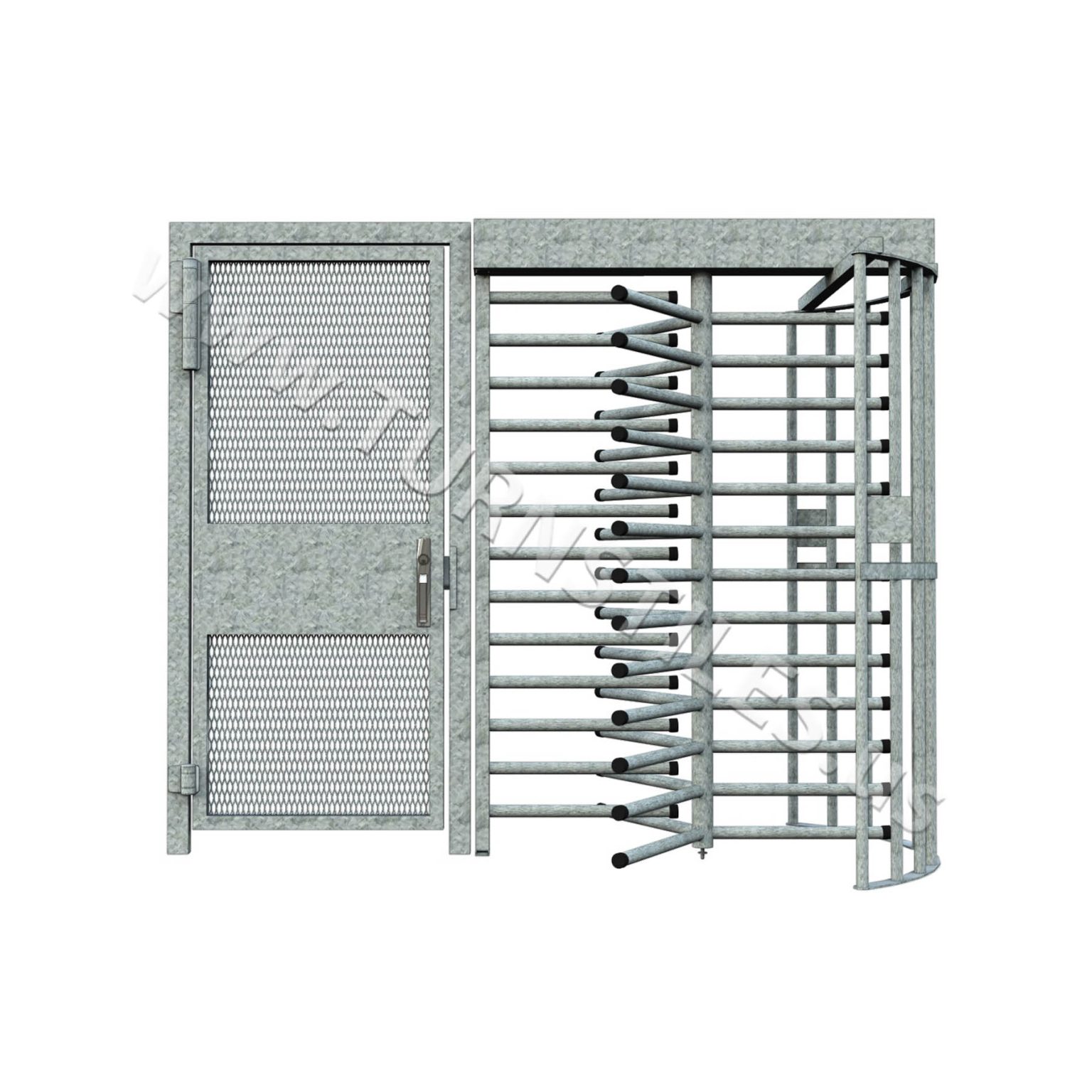 CA4 Full Height Single Turnstile and ADA Gate Combo, Galvanized (2 ...