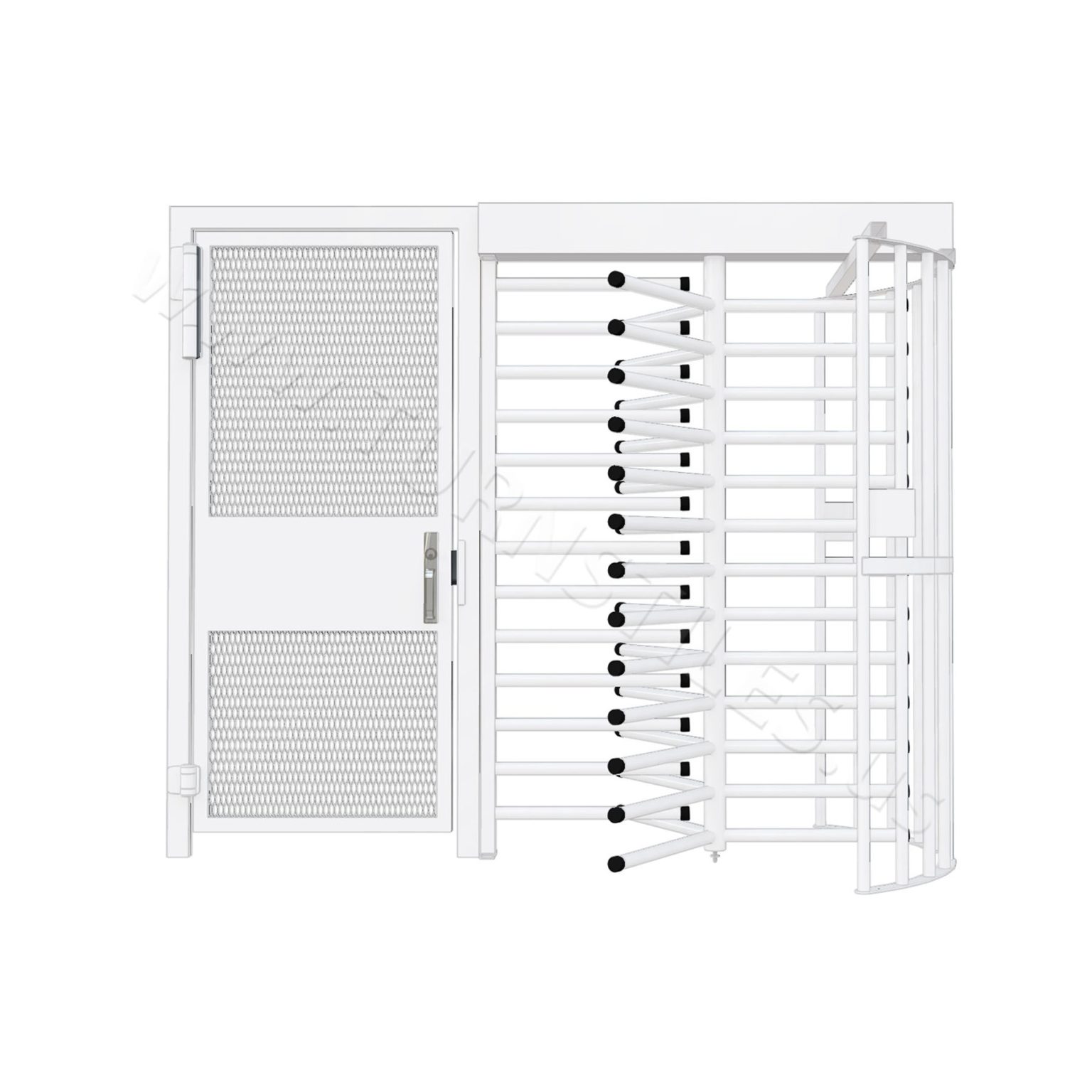 CA3 Full Height Single Turnstile and ADA Gate Combo, Powder Coated ...