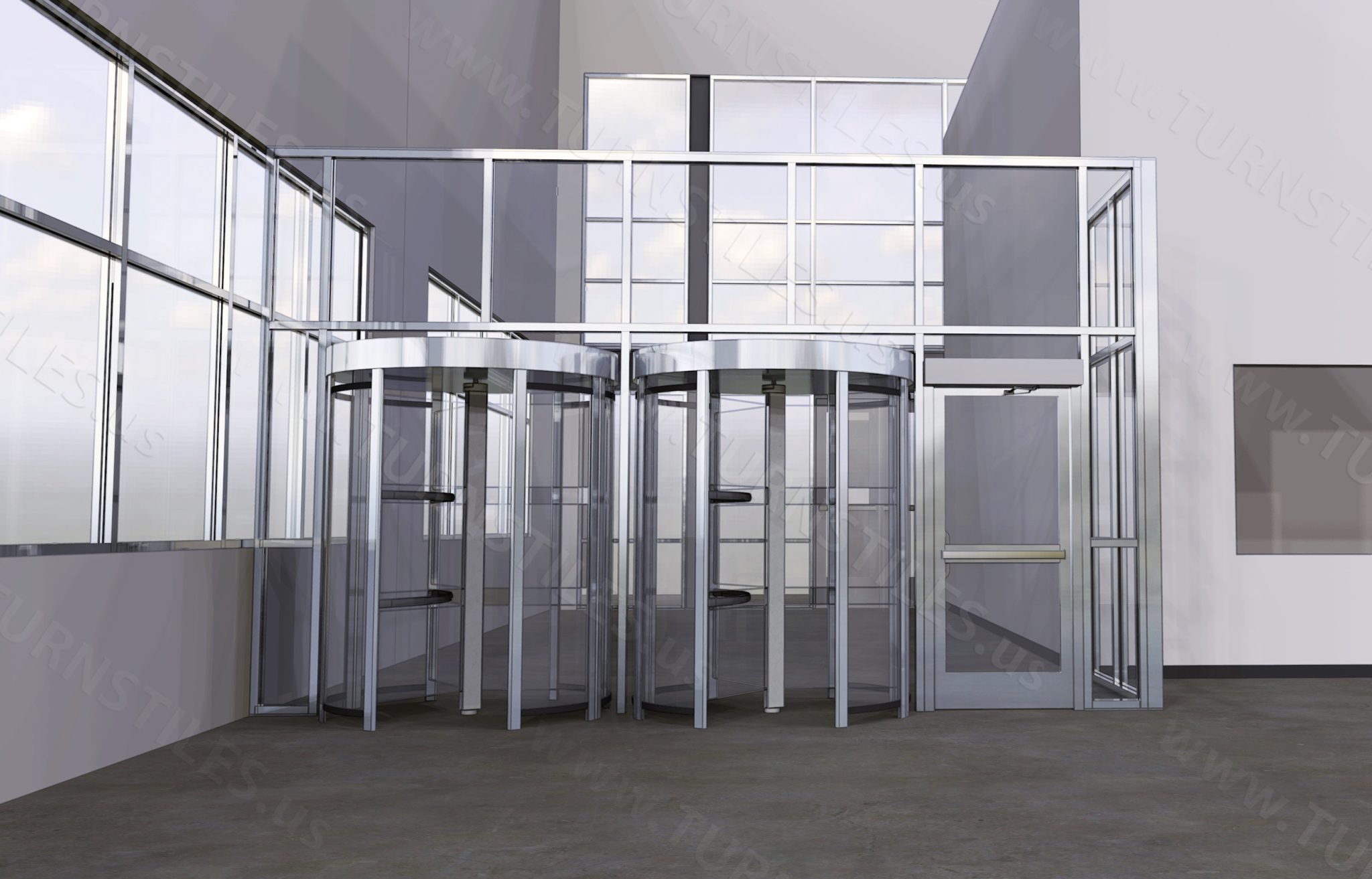 P60 Aluminum and Lexan Full Height Turnstile - TURNSTILES.us