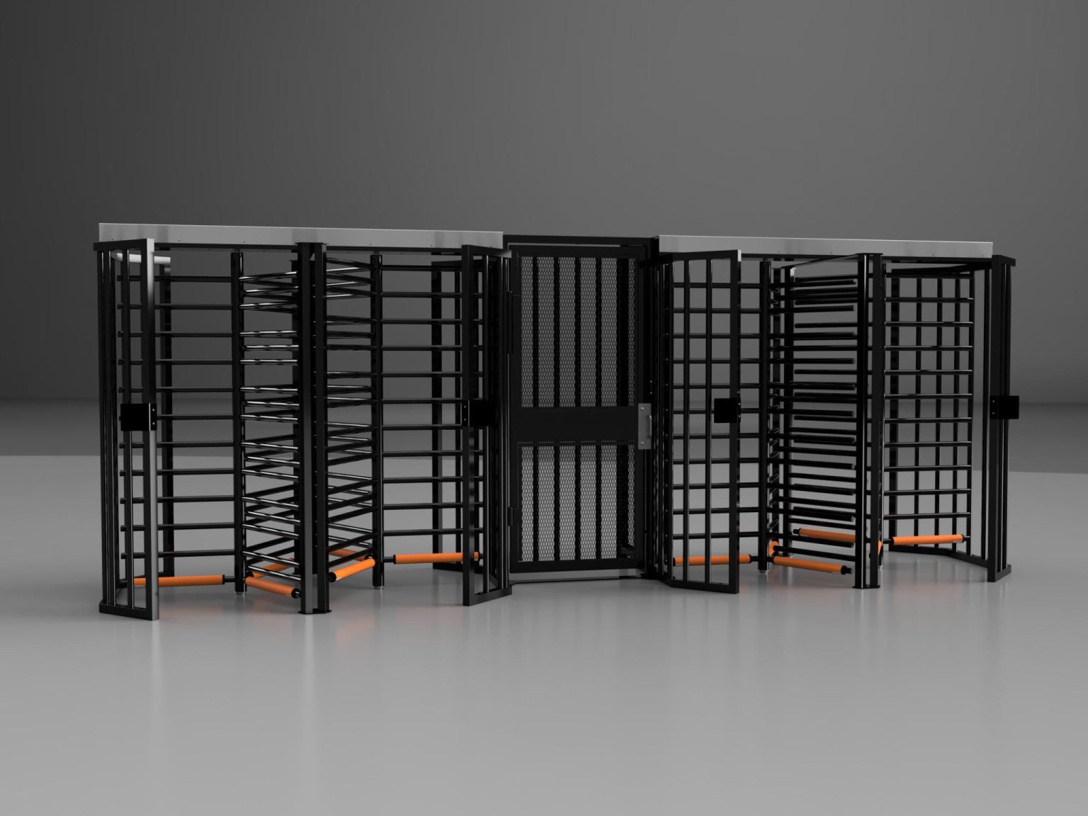 HTG-M Full-Height ADA Gate w/ Mesh and Vertical Bars - TURNSTILES.us