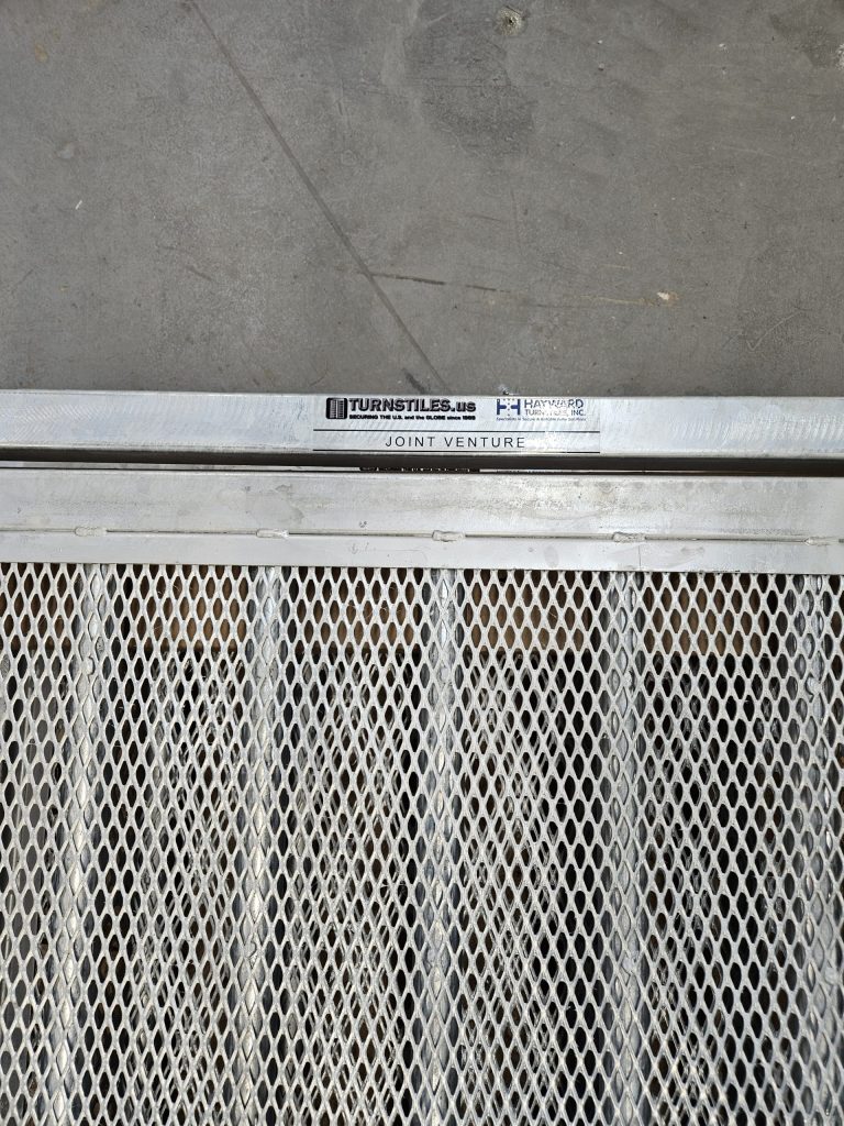 HTG-M Full-Height ADA Gate w/ Mesh and Vertical Bars - TURNSTILES.us