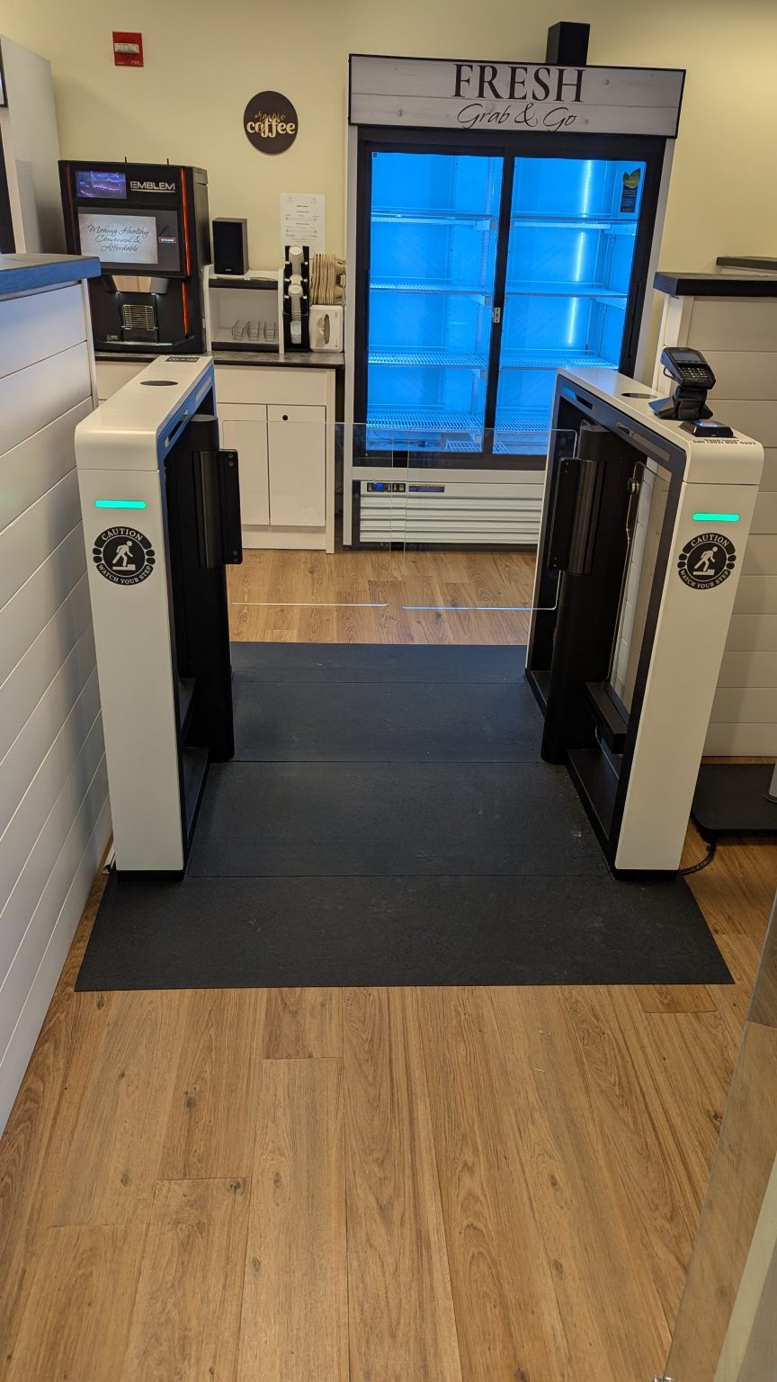 Modern Rectangular Frame Optical Turnstile Lanes - TURNSTILES.us