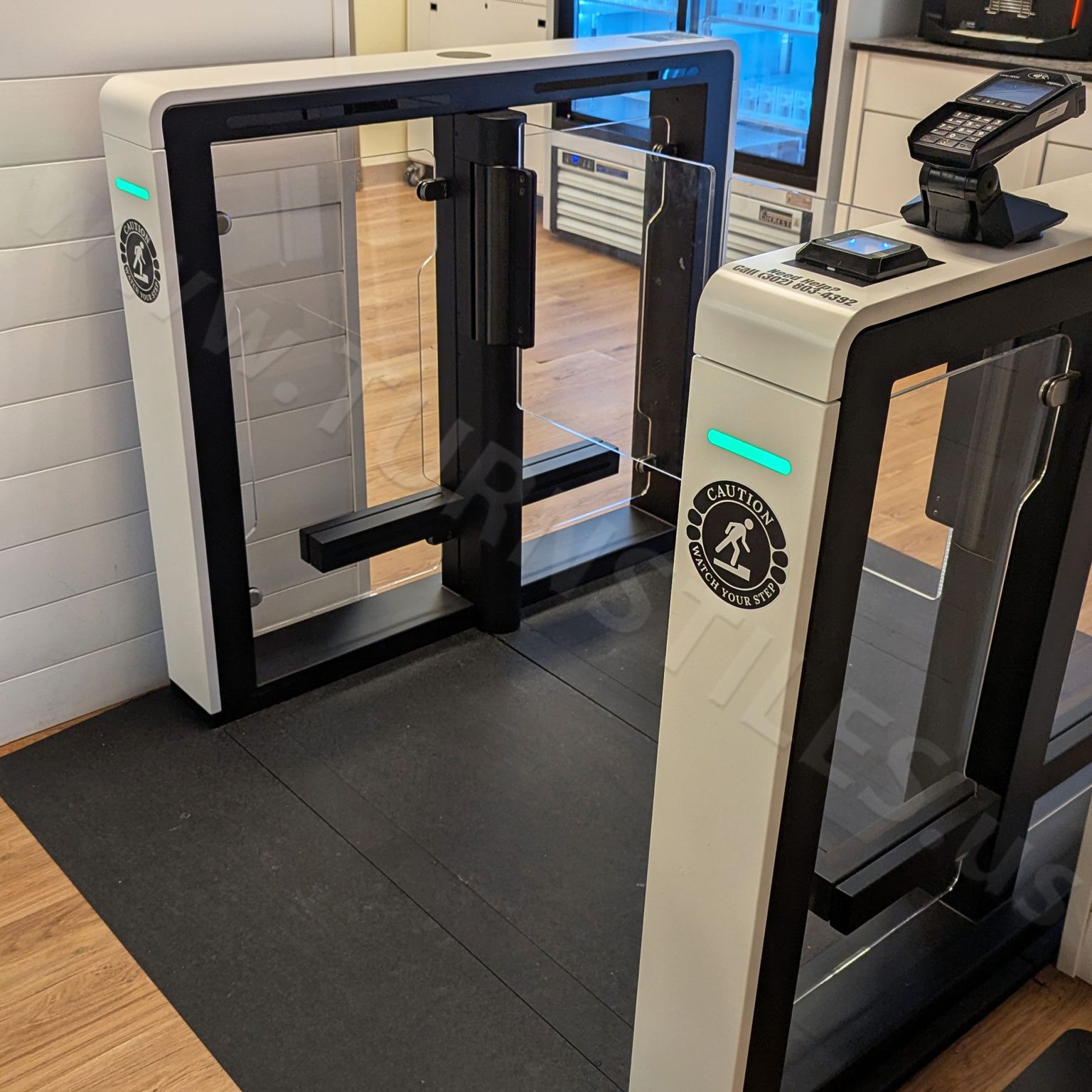 Modern Rectangular Frame Optical Turnstile Lanes - TURNSTILES.us