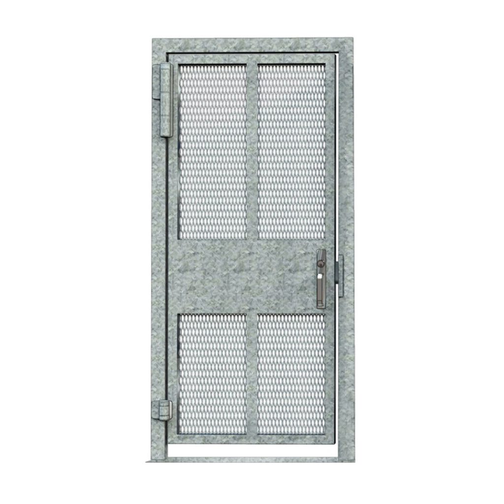 HS336-ADA-MS / HS348-ADA-MS Full Height Steel Gate with Security Mesh ...