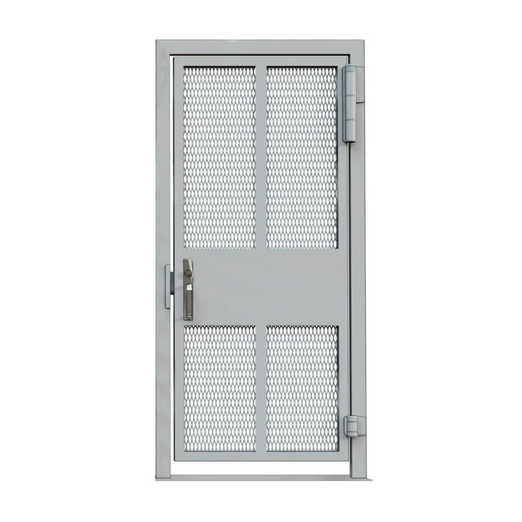 HS336-ADA-MS / HS348-ADA-MS Full Height Steel Gate with Security Mesh ...