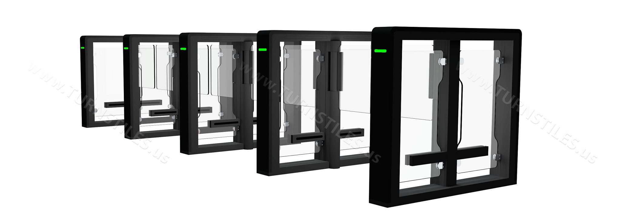 Modern Rectangular Frame Optical Turnstile Lanes - TURNSTILES.us