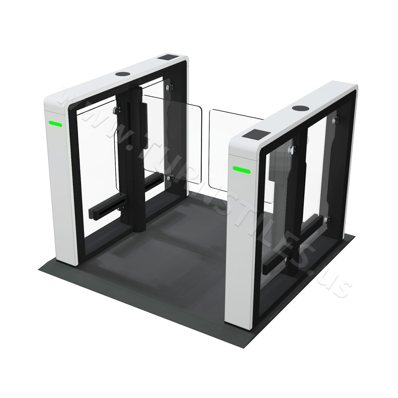 Modern Rectangular Frame Optical Turnstile Lanes - TURNSTILES.us